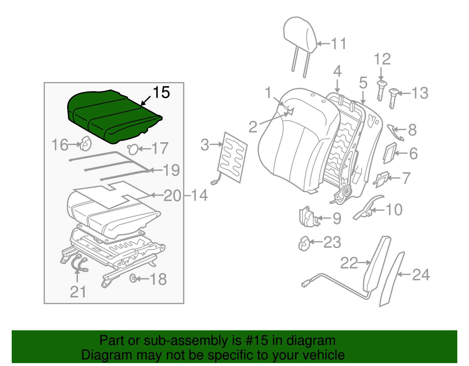 2010-2014 Subaru Cushion Cover 64140AJ04BWJ | Subaru Parts Store