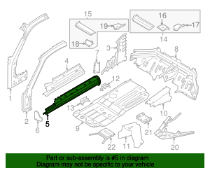 Porsche OEM Rocker Reinforced Part# 991-502-564-00-GRV | OEM Vehicle Parts