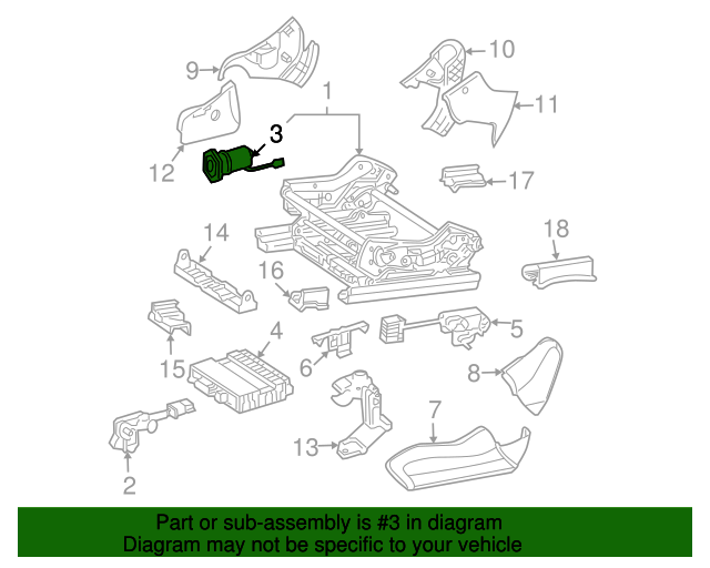 203-820-12-42 - Seat Motor 2001-2012 Mercedes-Benz | AutoNationParts.com