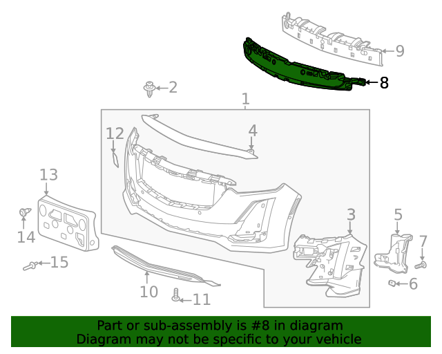 2020-2024 Cadillac CT5 Front Bumper Fascia Energy Absorber 84825522 GM ...
