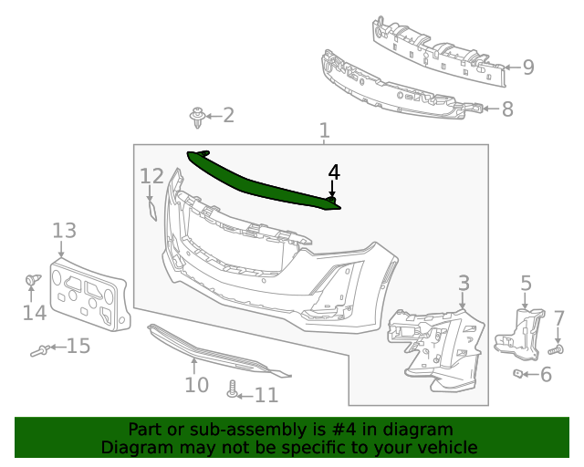 2021-2023 Cadillac CT5 Primed Rear Bumper Upper Fascia 85549946 GM ...