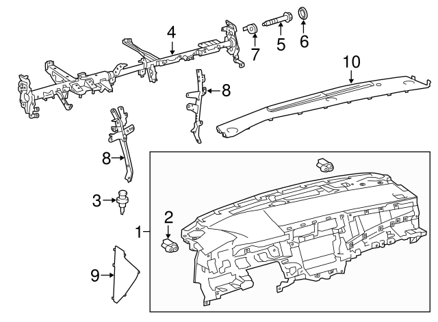 55330-07053 - Instrument Panel Reinforcement 2015 Toyota Avalon ...
