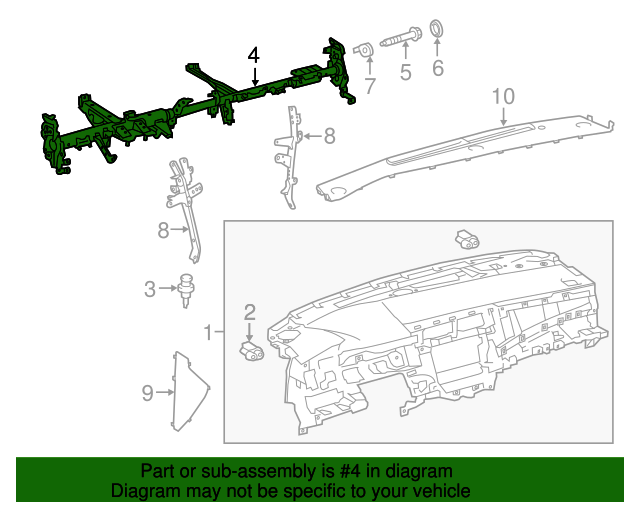 55330-07053 - Instrument Panel Reinforcement 2015 Toyota Avalon ...