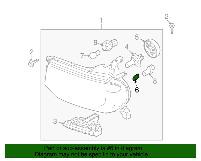 2009-2014 Nissan Marker Lamp Bulb 26261-89963 | TascaParts.com