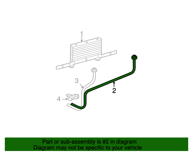 2003-2007 GM Automatic Transmission Auxiliary Fluid Cooler Upper Line ...