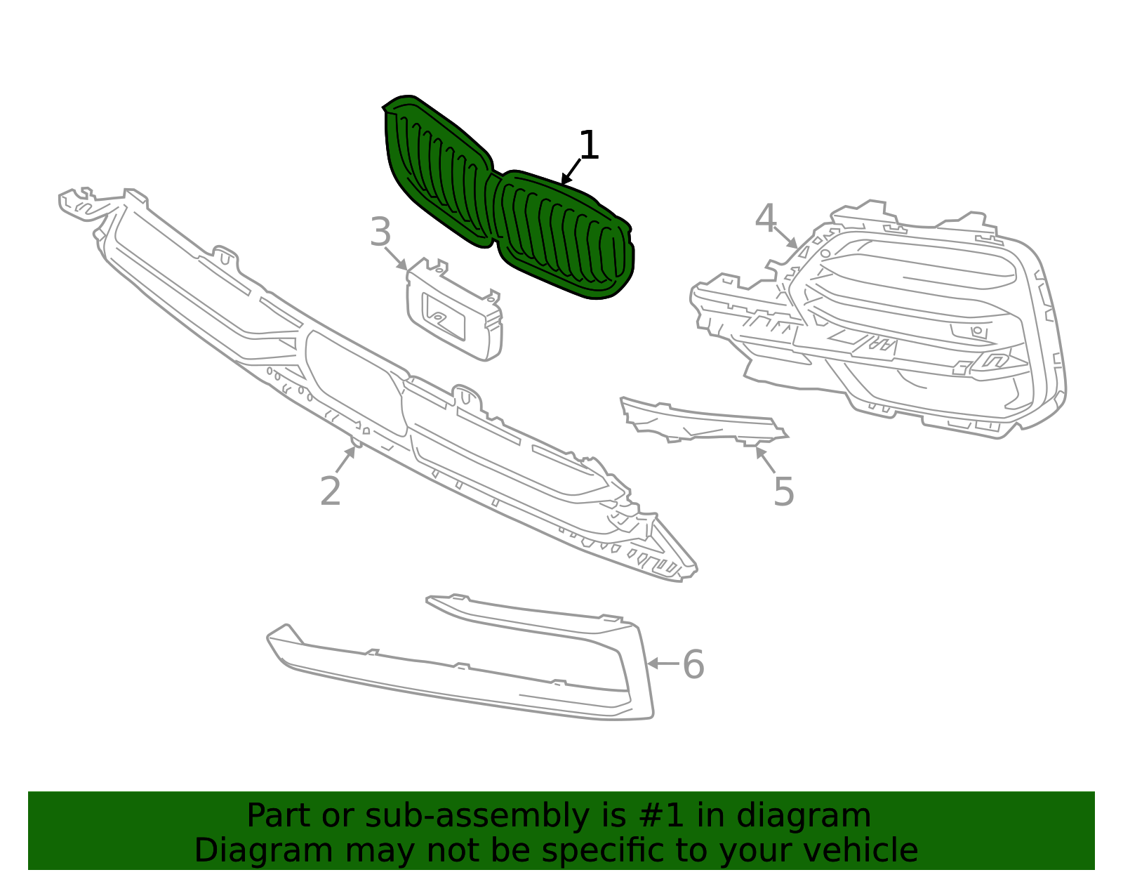 51137454887 - 2019-2023 BMW X5 Upper Grille (51-13-7-454-887) | BMW of ...