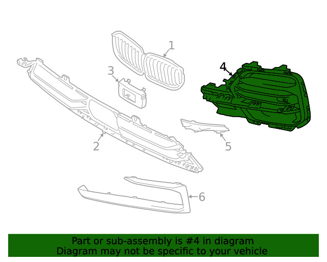 51115a1e045 - 2019-2022 BMW X5 Outer Grille (51-11-5-A1E-045) | BMW of ...