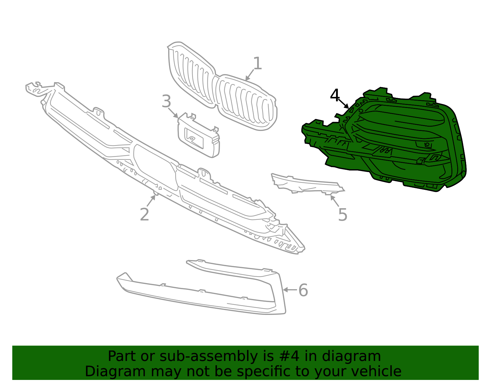 51-11-5-A1E-045 - Outer Grille 2019-2023 BMW X5 | Genuine BMW Parts