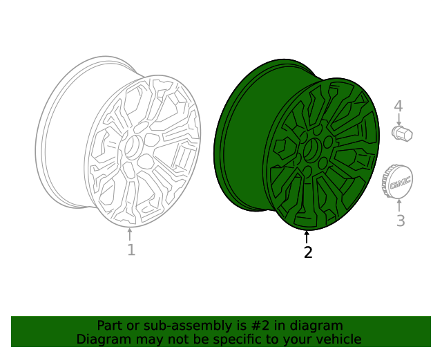 2019-2023 GM Wheel, Alloy 23376220 | TascaParts.com