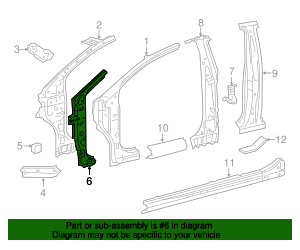 2014-2018 Toyota Yaris Hinge Pillar Reinforced 61108-0D901 | Toyota ...