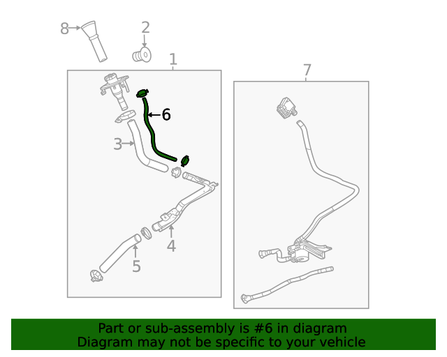 2021-2024 GM Fuel Tank Filler Vent Hose 84711944 GM | GMPartsDirect.com