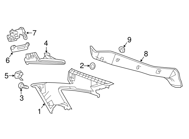 292-691-03-08 - Body D-Pillar Trim Panel 2016-2019 Mercedes-Benz ...