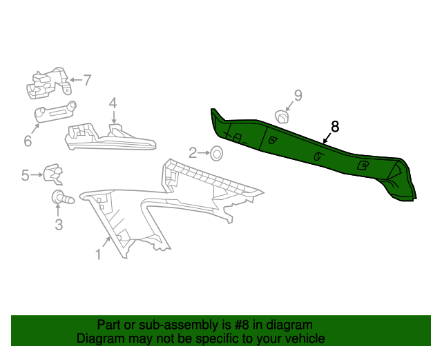 292-691-03-08 - Body D-Pillar Trim Panel 2016-2019 Mercedes-Benz ...