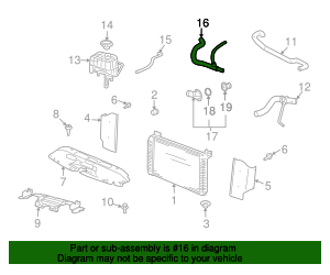 2005-2013 GM Radiator Inlet Hose 22827729 | GMPartsDirect.com