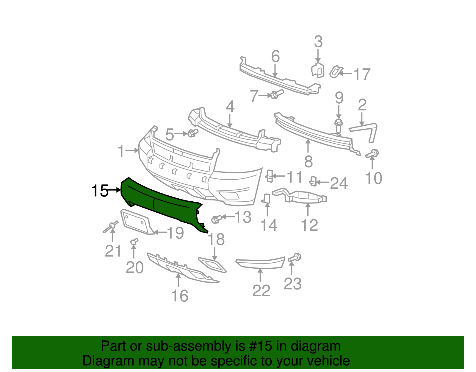 22858370 - Silver Ultra Metallic Front Lower Bumper Cover 2007-2014 ...
