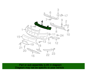 15849469 - Front Bumper Fascia Center Support 2007-2014 Chevrolet ...