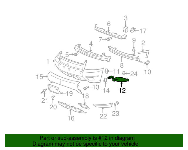 2007-2014 Chevrolet Passenger Side Front Bumper Outer Front Filler ...