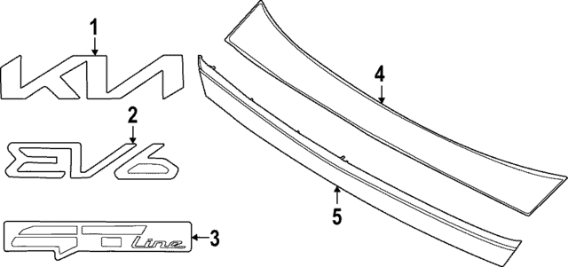 87310-CV000 - Upper Molding 2022-2024 Kia EV6 | Kia.Parts Store