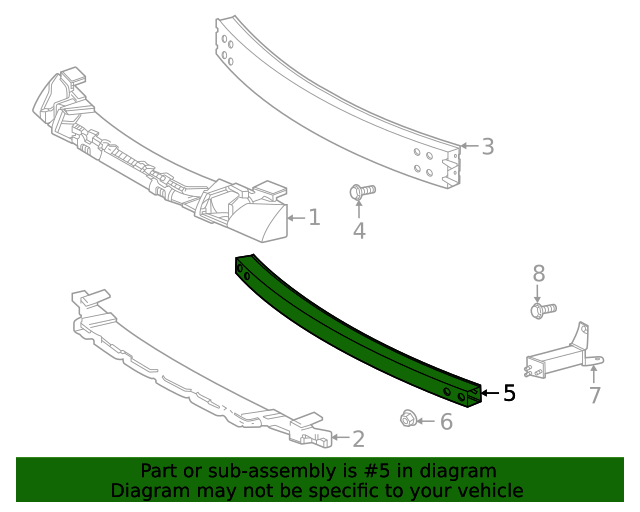 52132-0E050 - Bumper Cover Reinforcement Beam 2022-2023 Toyota ...