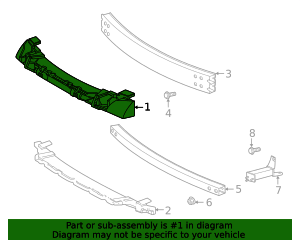 52611-0E140 - Bumper Impact Absorber 2020-2023 Toyota Highlander ...