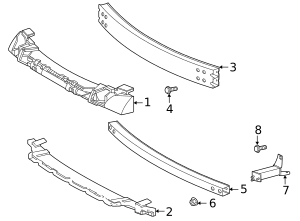 52132-0E050 - Bumper Cover Reinforcement Beam 2022-2023 Toyota ...