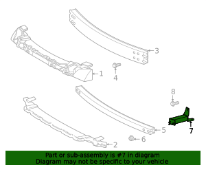 52103-0E010 - Bumper Cover Reinforcement Beam Bracket 2020-2024 Toyota ...