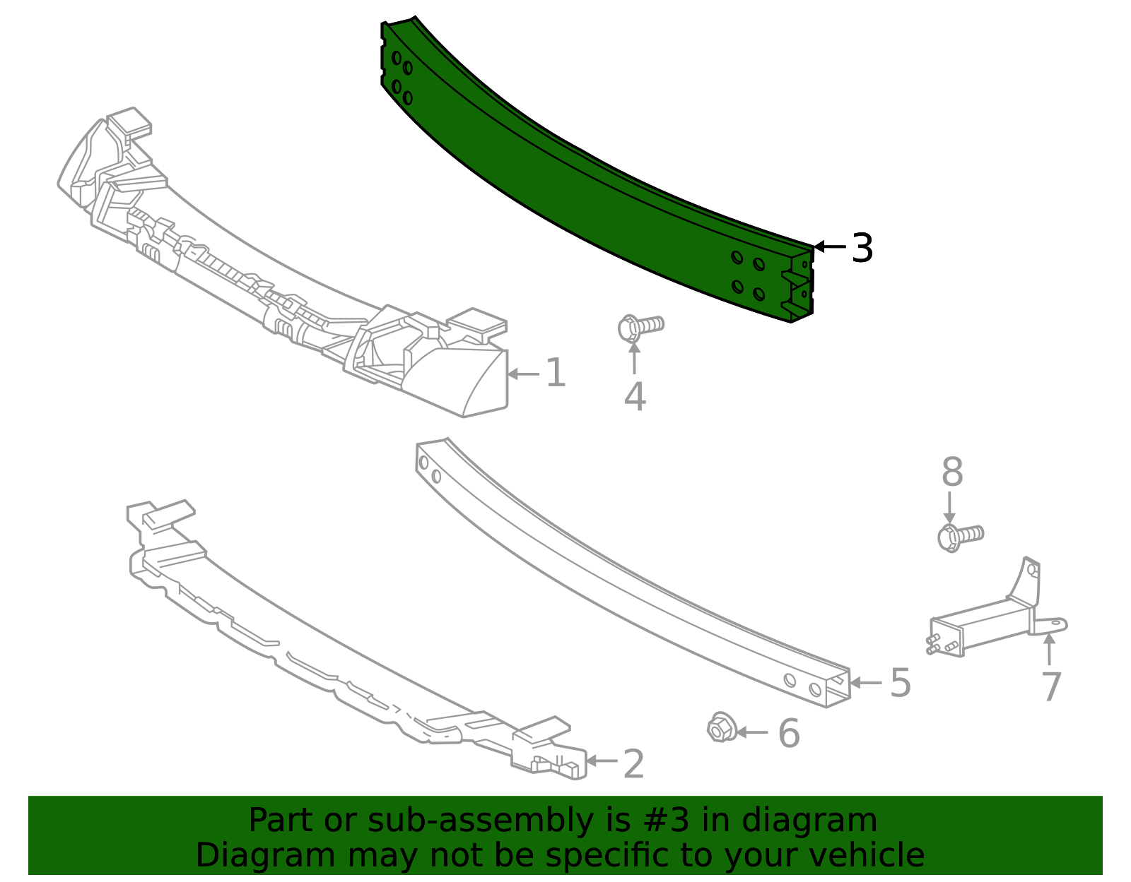 Genuine Toyota Impact Bar part# 52021-0E090 for 2020-2024 Toyota ...