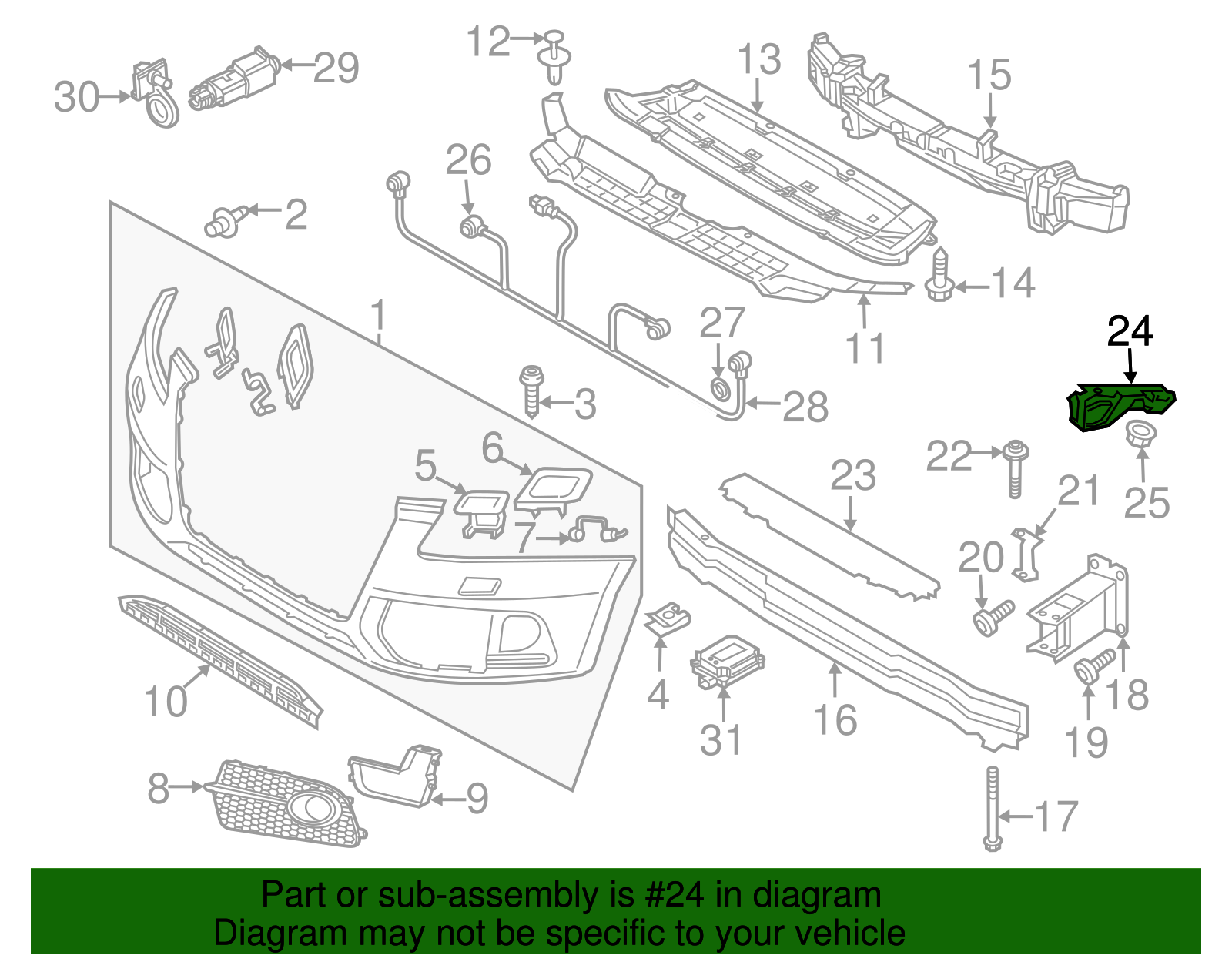 8R0-807-283-C - Bumper Guide 2009-2017 Audi | Audi OEM Parts