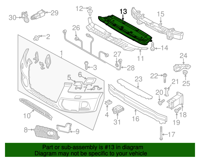 2013-2017 Audi Radiator Support Splash Shield 8R0-807-233-C | OEM Parts ...