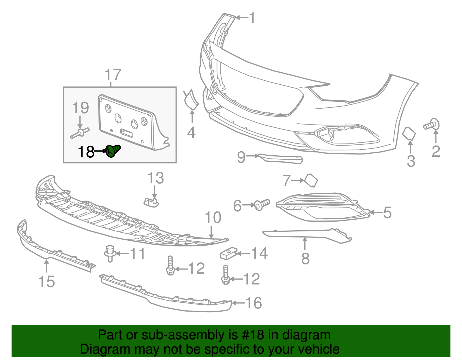 2018-2020 Buick License Plate Attachment Kit 00336581 | Shop Matick ...