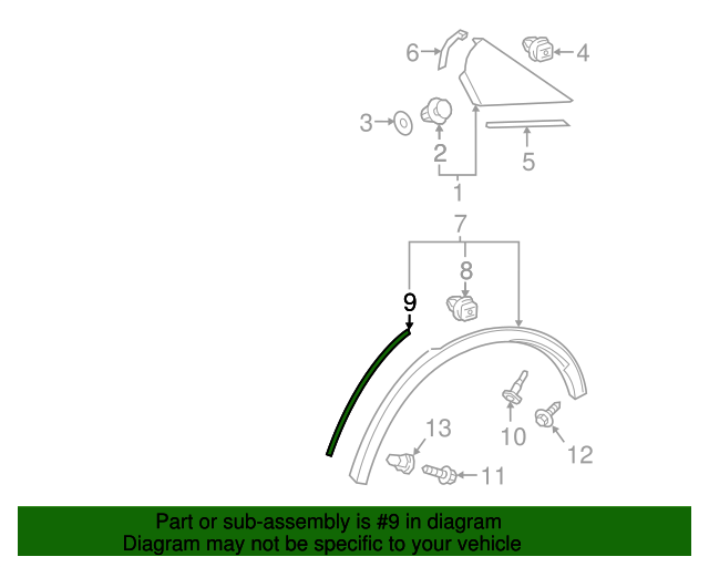 75696-F4010 - Wheel Opening Molding Seal - 2018-2021 Toyota C-HR | OEM ...