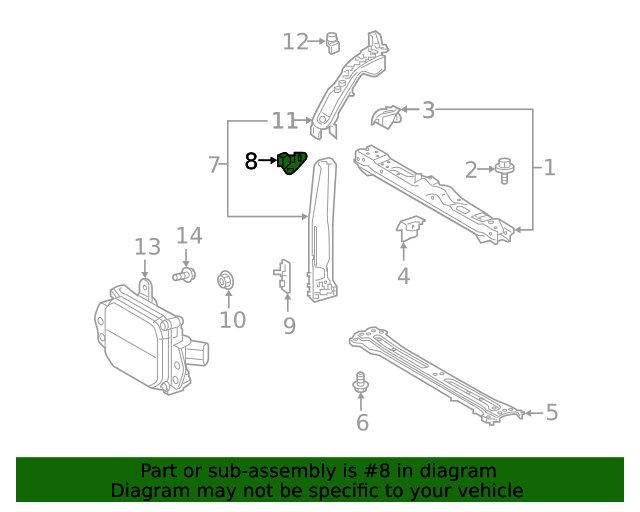 52141-0R020 - Side Support Bracket 2019-2024 Toyota | Ourisman Toyota Parts