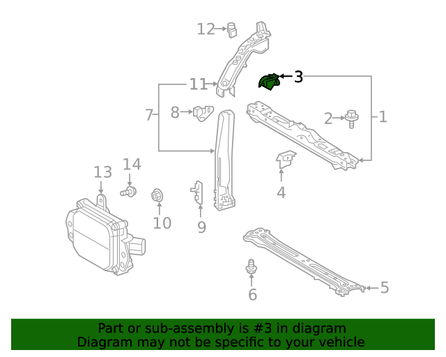 2019-2024 Toyota Upper Tie Bar Bracket 52137-0R030 | Toyota Parts Center