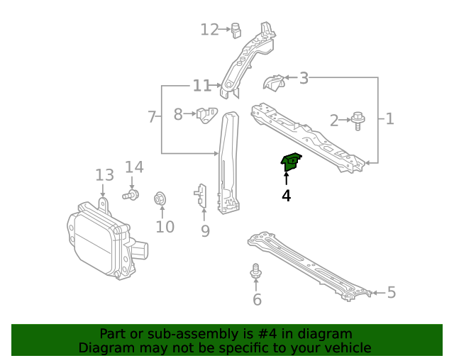 53223-0R050 - Upper Tie Bar Bracket 2019-2024 Toyota | Ourisman Toyota ...