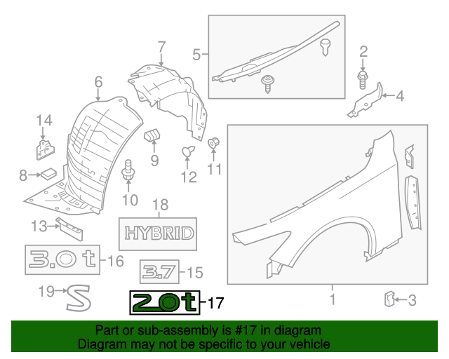 63890-4GD0A - Fender Emblem 2016-2019 Infiniti | AutoNationParts.com
