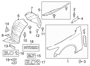 2014-2020 Infiniti Q50 Fender Ledge Cover 65820-4GA0A | Infiniti Parts ...