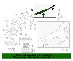 2014-2020 Infiniti Q50 Fender Ledge Cover 65820-4GA0A | Infiniti Parts ...
