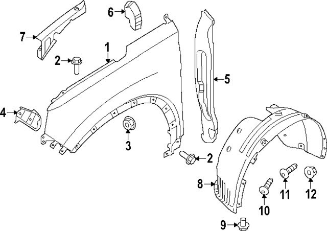 86812-S2000 - Fender Liner - 2019-2020 Hyundai Santa Fe | World OEM ...