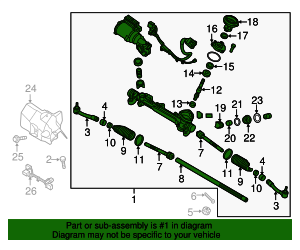 2018-2020 Kia Sorento | Steering Gear | 57700-C5500 | Kia Auto Parts