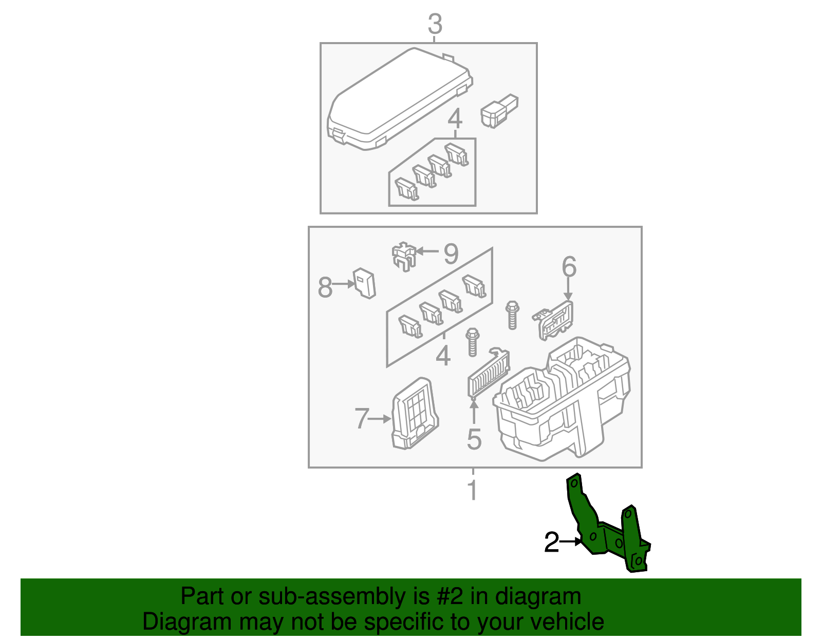 38252-T0A-A00 - 2012-2016 Honda CR-V - Bracket Relay Box (Rear) | Honda ...