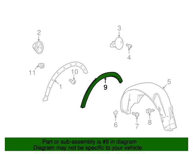 19256098 - Rear Passenger Side Fender Molding 2008-2015 GM | Gateway ...