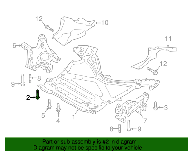 2017-2024 Audi Engine Cradle Mount Bolt N-912-331-01 | Audi USA Parts