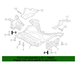 N-911-450-02 - Suspension Subframe Crossmember Stud 2017-2024 Audi ...