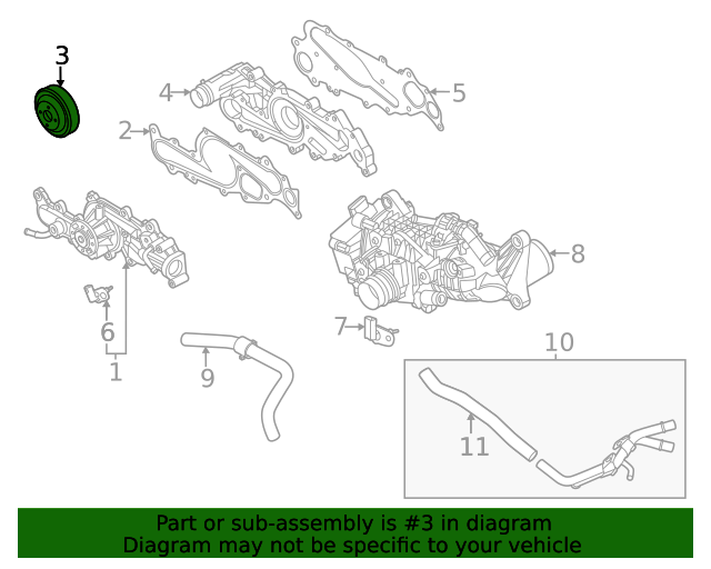 2021-2023 Genesis Engine Water Pump Pulley 25221-3N100 | OEM Parts Online