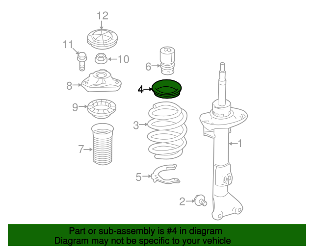 212-322-04-84 - Upper Spring Insulator 2010-2018 Mercedes-Benz ...