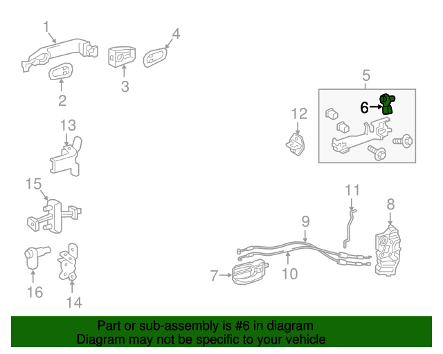 1989-2023 Toyota Exterior Door Handle Base Clip 69293-12040_ | Toyota ...