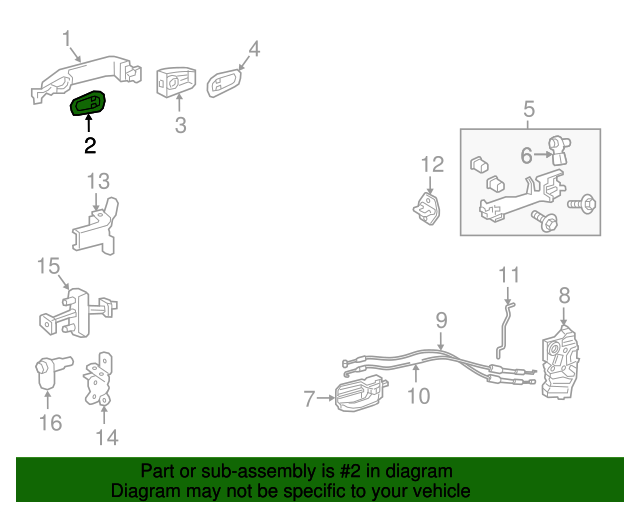 2014-2021 Toyota Handle, Outside Pad 69241-0E090 | Toyota Parts