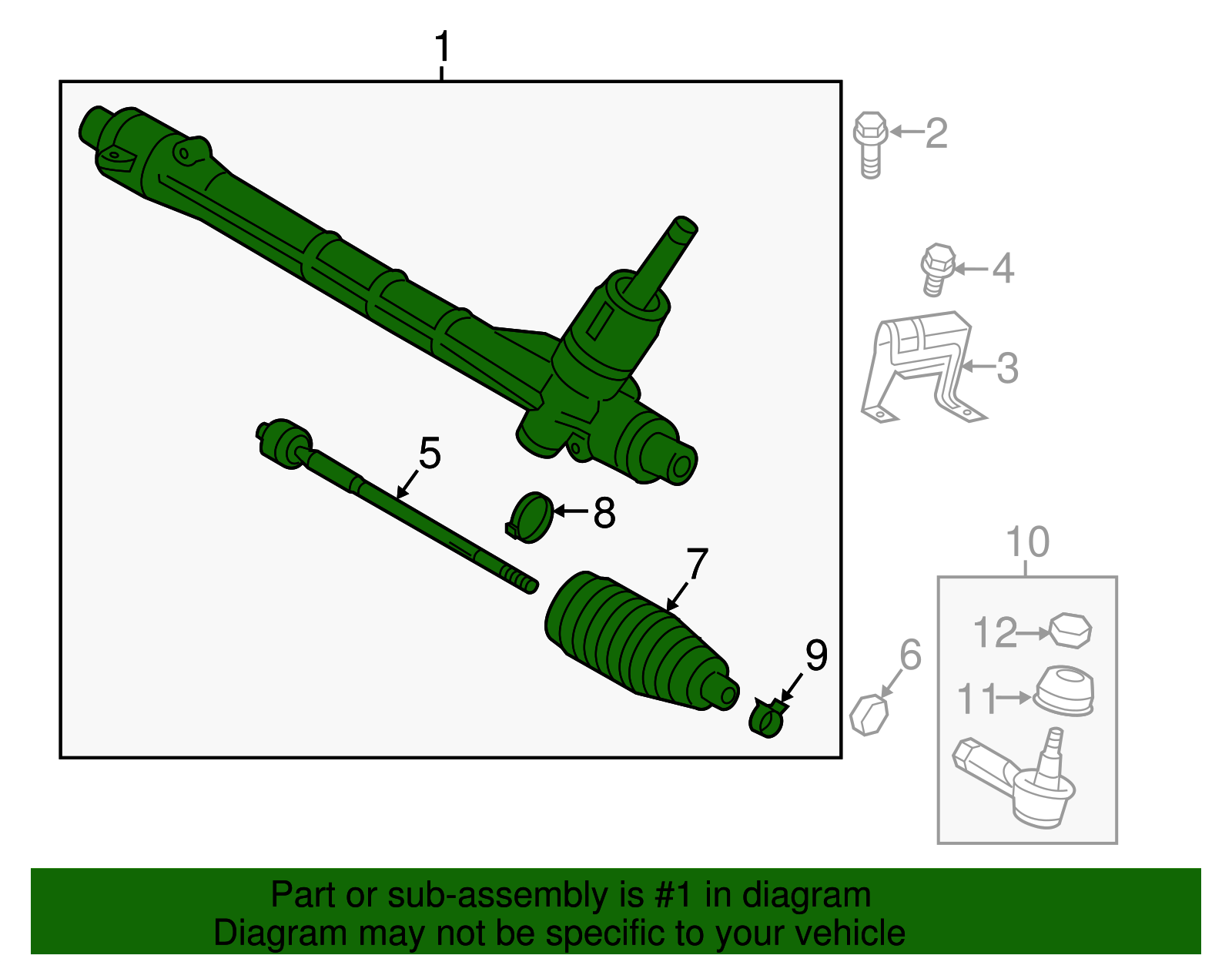 48001W100P - Rack And Pinion Assembly 2011-2023 Mitsubishi | Mitsubishi ...