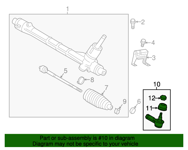 48564W000P - Outer Tie Rod 2003-2024 Mitsubishi | Mitsubishi Direct Parts