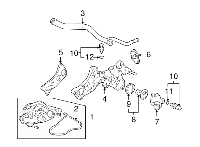 19505-RCJ-A00 - Engine Coolant Pipe 2005-2007 Honda Accord | Honda ...